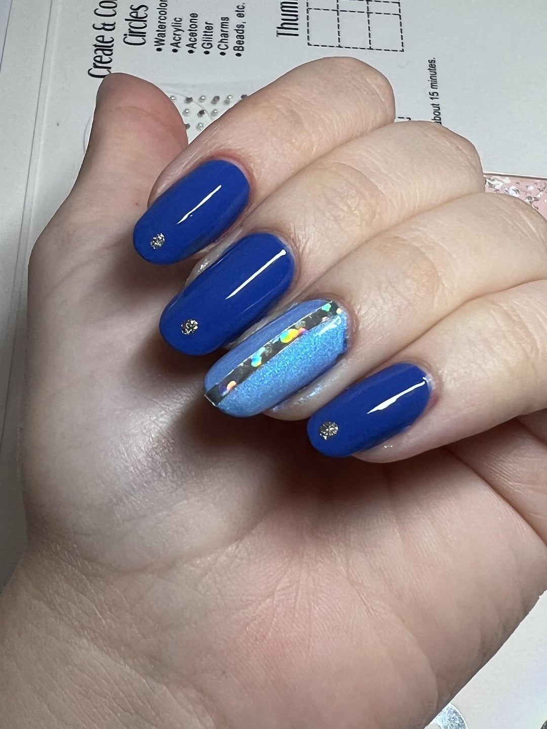 Blue – Silver Mani with Sabertooth accent – COSMESTIC.COM ~ Beauty ...