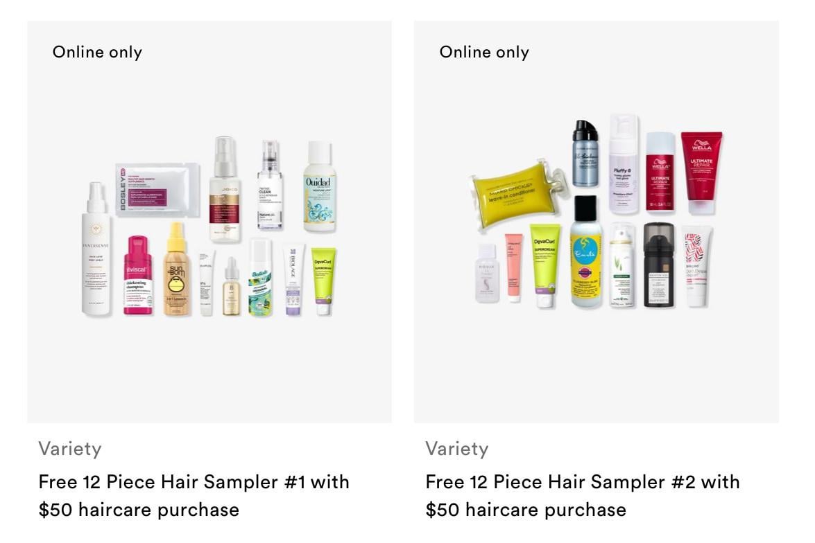 Ulta: free 12 Piece Hair Sampler with $50 haircare purchase, choose 1 ...