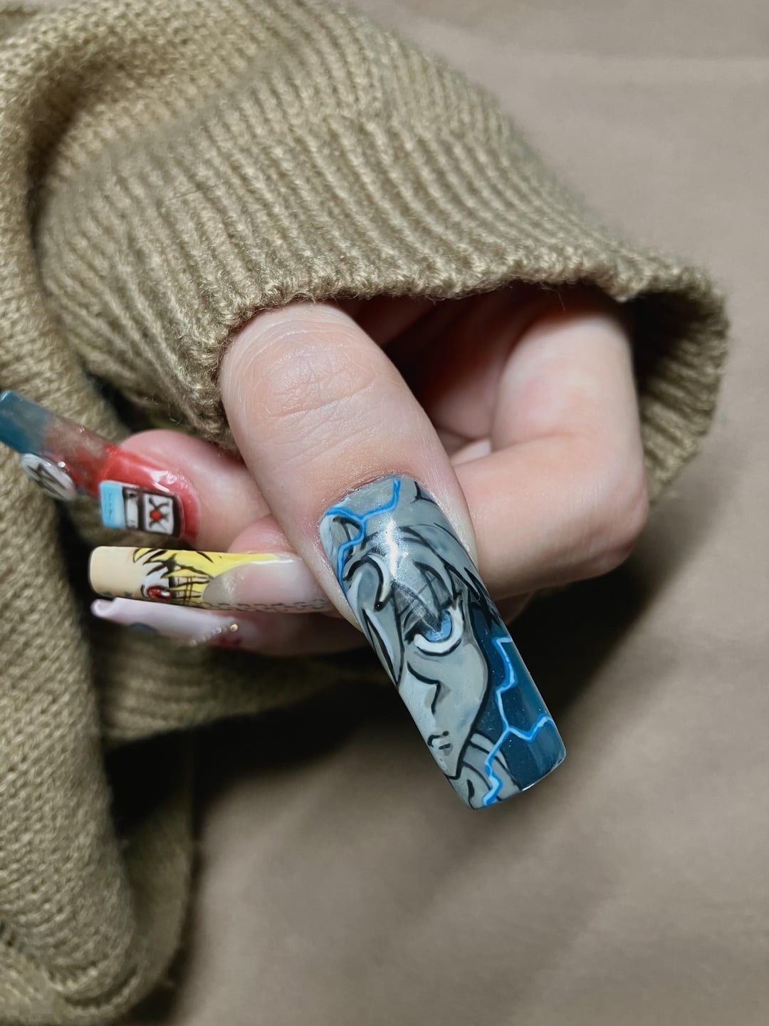 Hunter X Hunter nails I painted because I’m rewatching the show ...