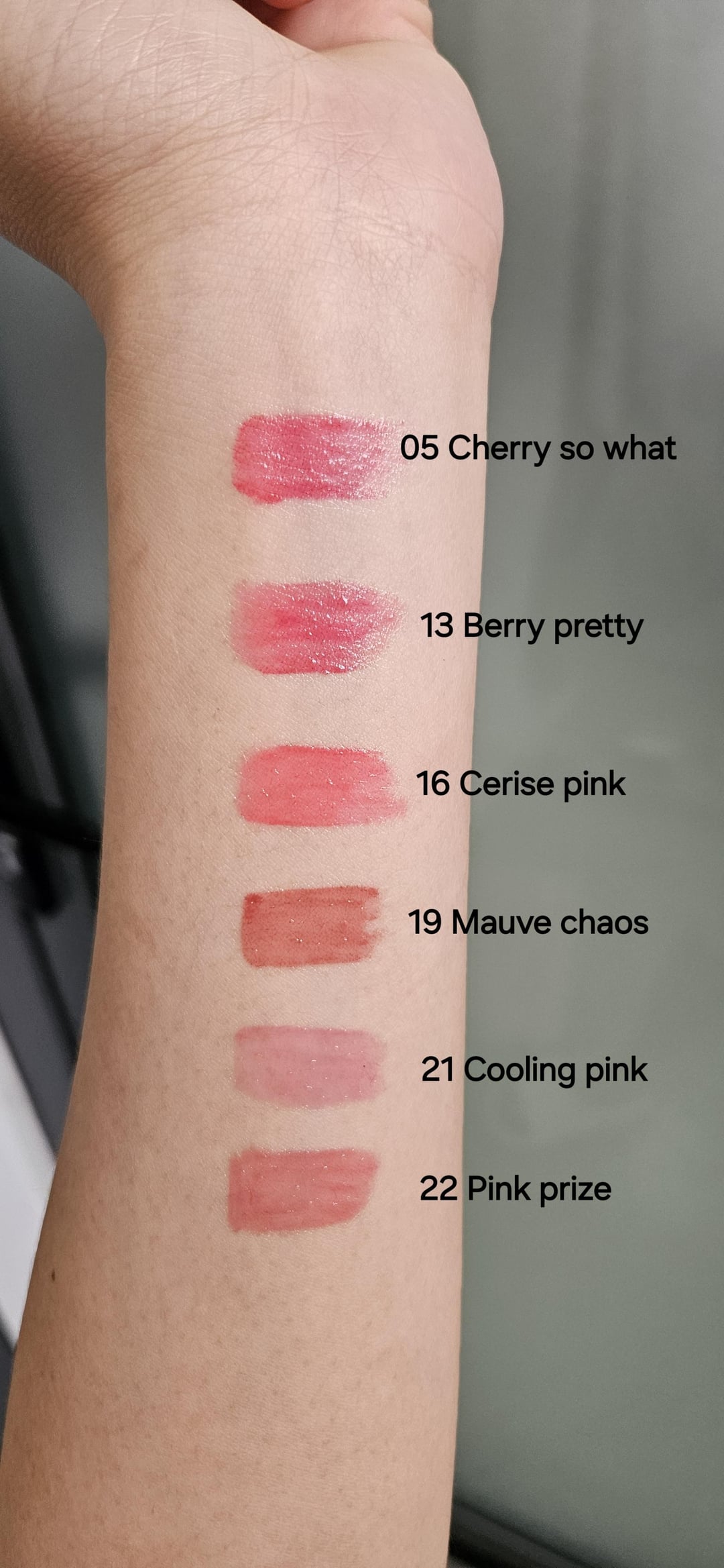 Swatch – Peripera ink mood glowy tint 05, 13, 16, 19, 21, 22 (cool tone ...