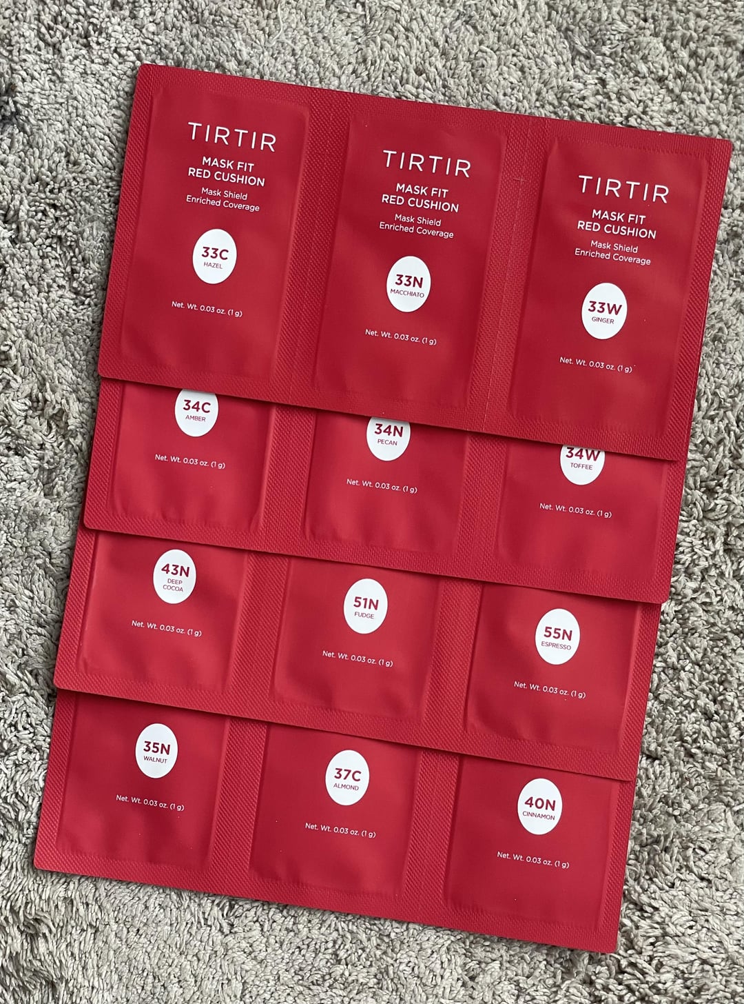 bought some tirtir samples, swatching 33C/N/W line – COSMESTIC.COM ...