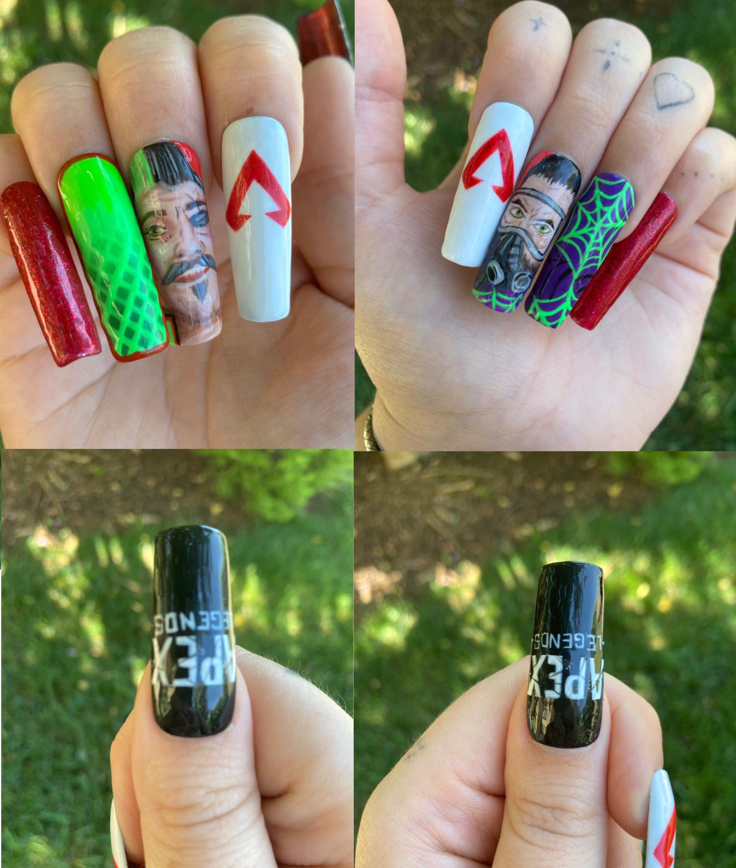 Apex legends nail art 💖 hand painted by meee 🥰 - COSMESTIC.COM ~ Beauty ...