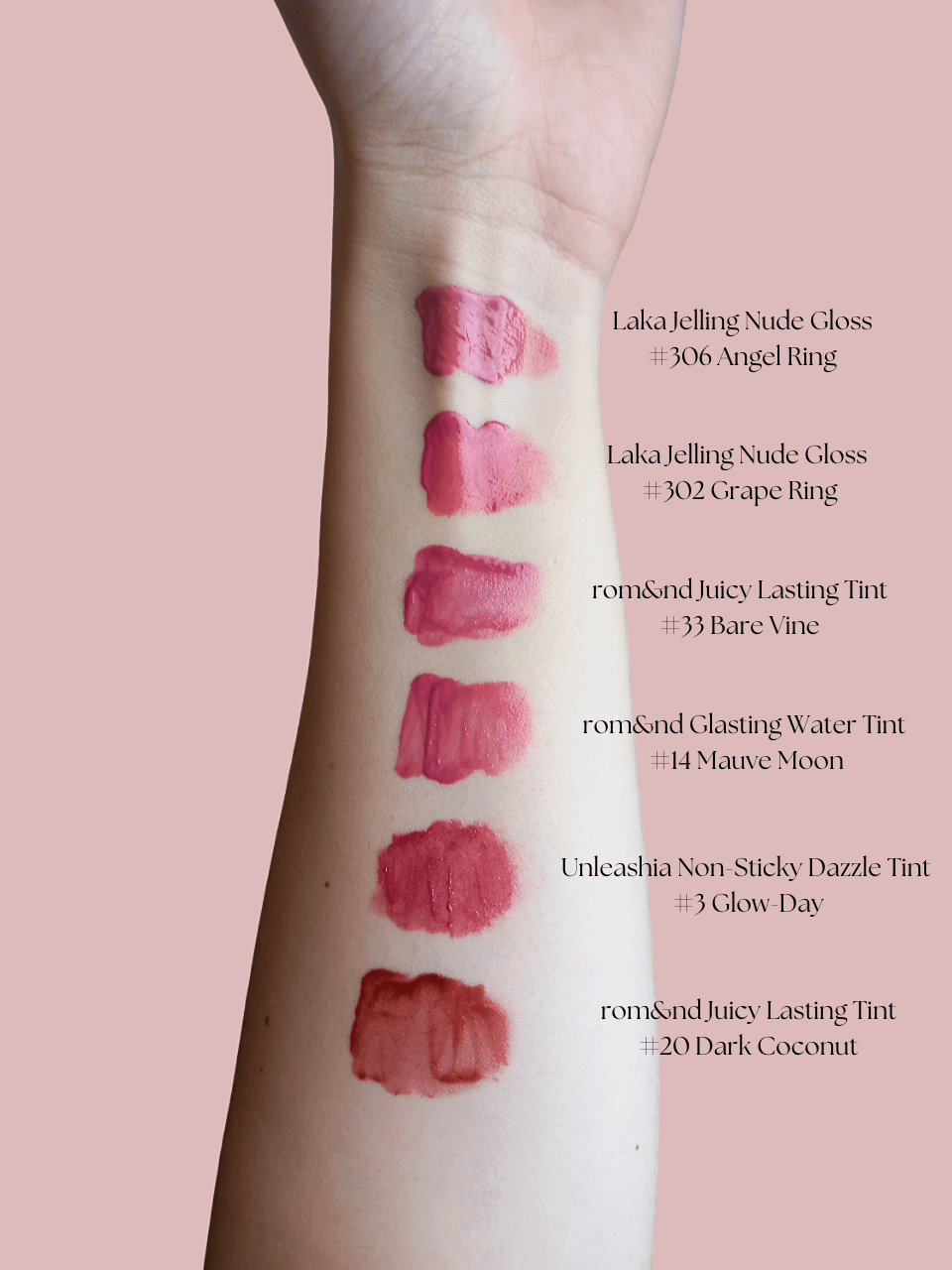 Romand, Unleashia and Laka lip tint/gloss swatches – COSMESTIC.COM ~ Beauty, Makup, and Cosmetics