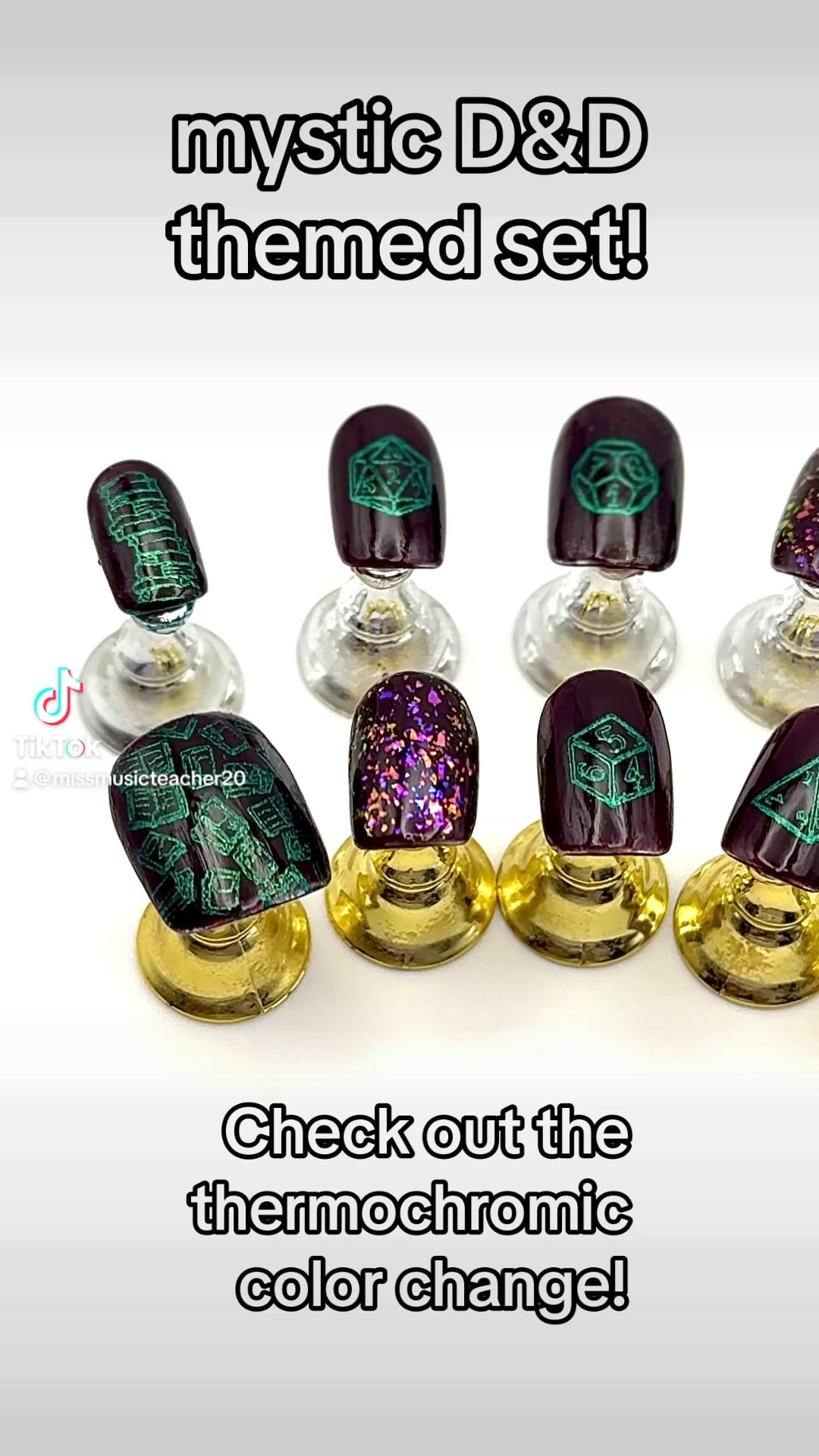 Finally got the hang of stamping, so I made some dnd themed nails that ...