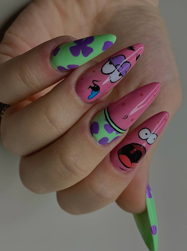 My beautiful SpongeBob SquarePants nails – “Patrick Star” – COSMESTIC ...