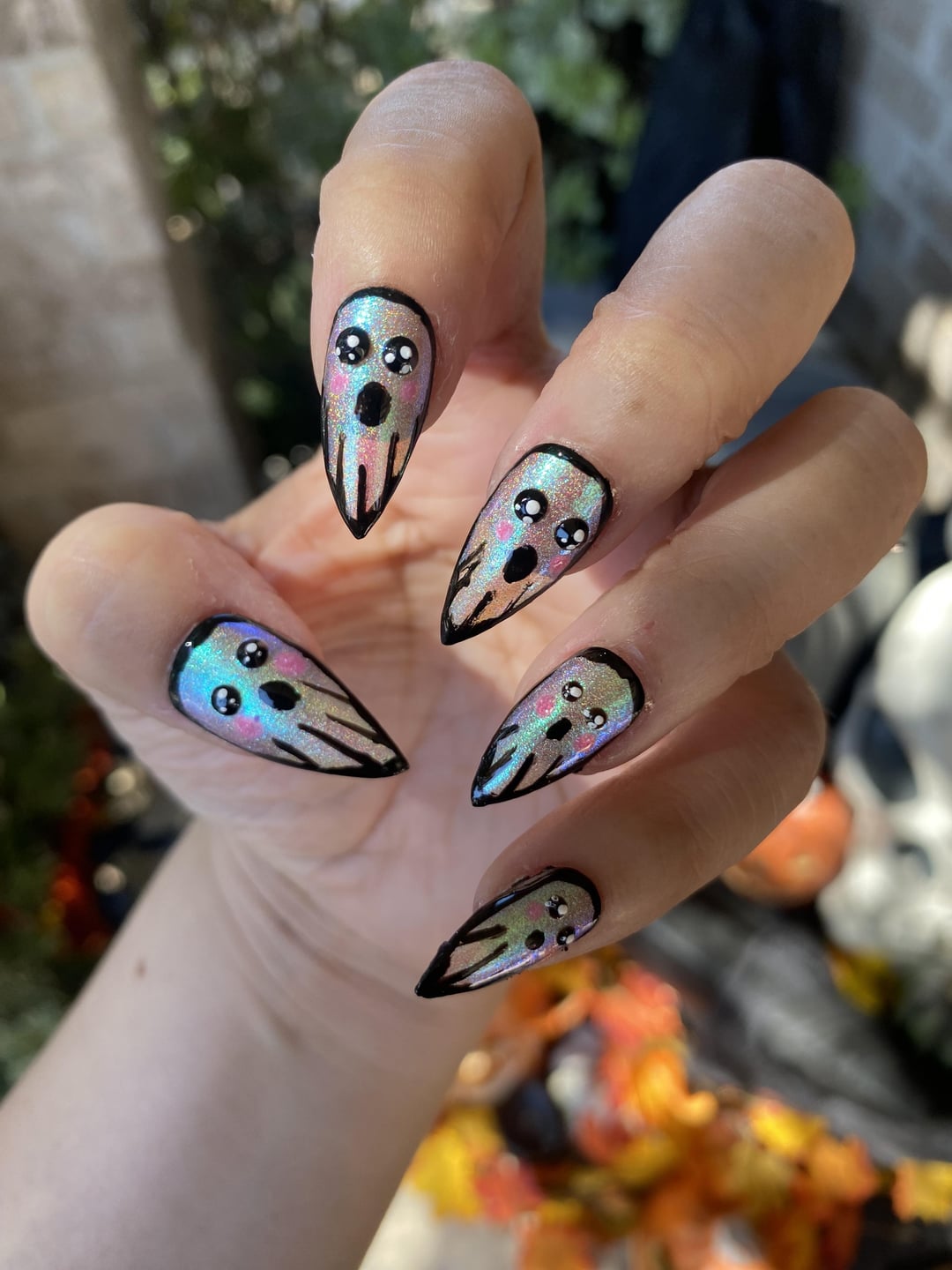 {PR} Halloween hand painted ghost nails - COSMESTIC.COM ~ Beauty, Makup ...