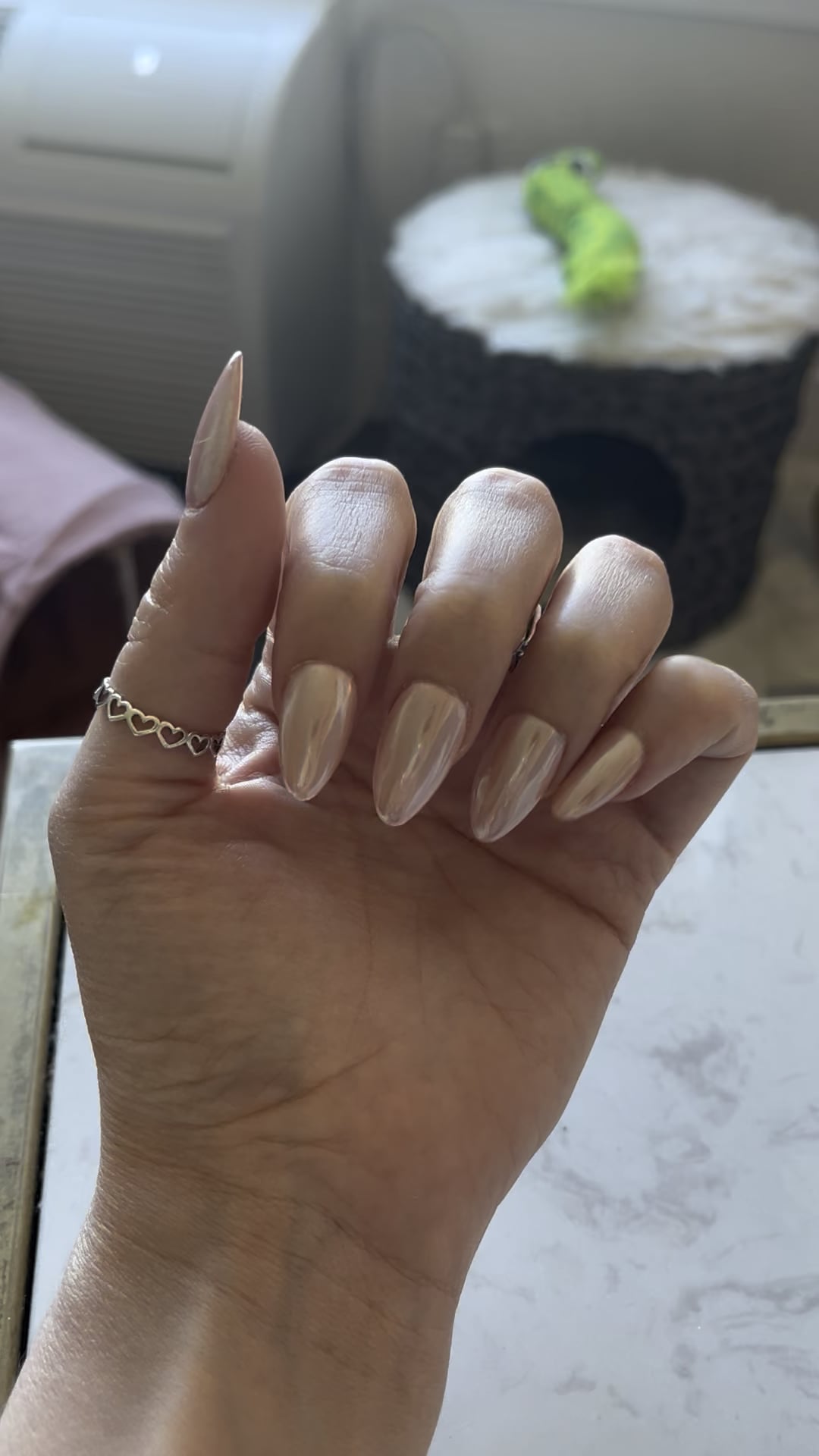 Chrome powder with self-done Gel X nails. Is the color too dull ...