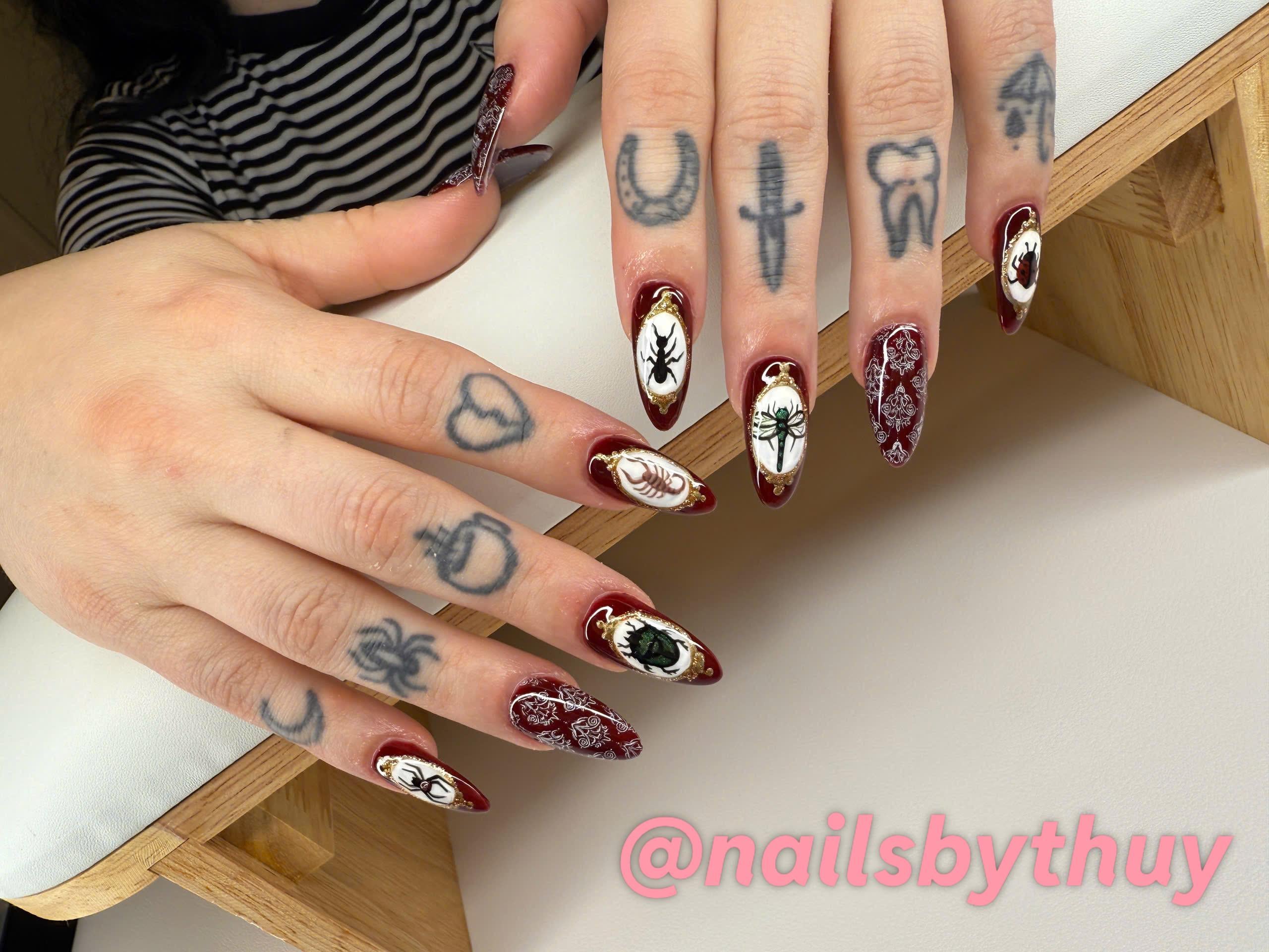 Detailed Hand-Painted Gothic Bugs on these Coffin Nails! – COSMESTIC ...
